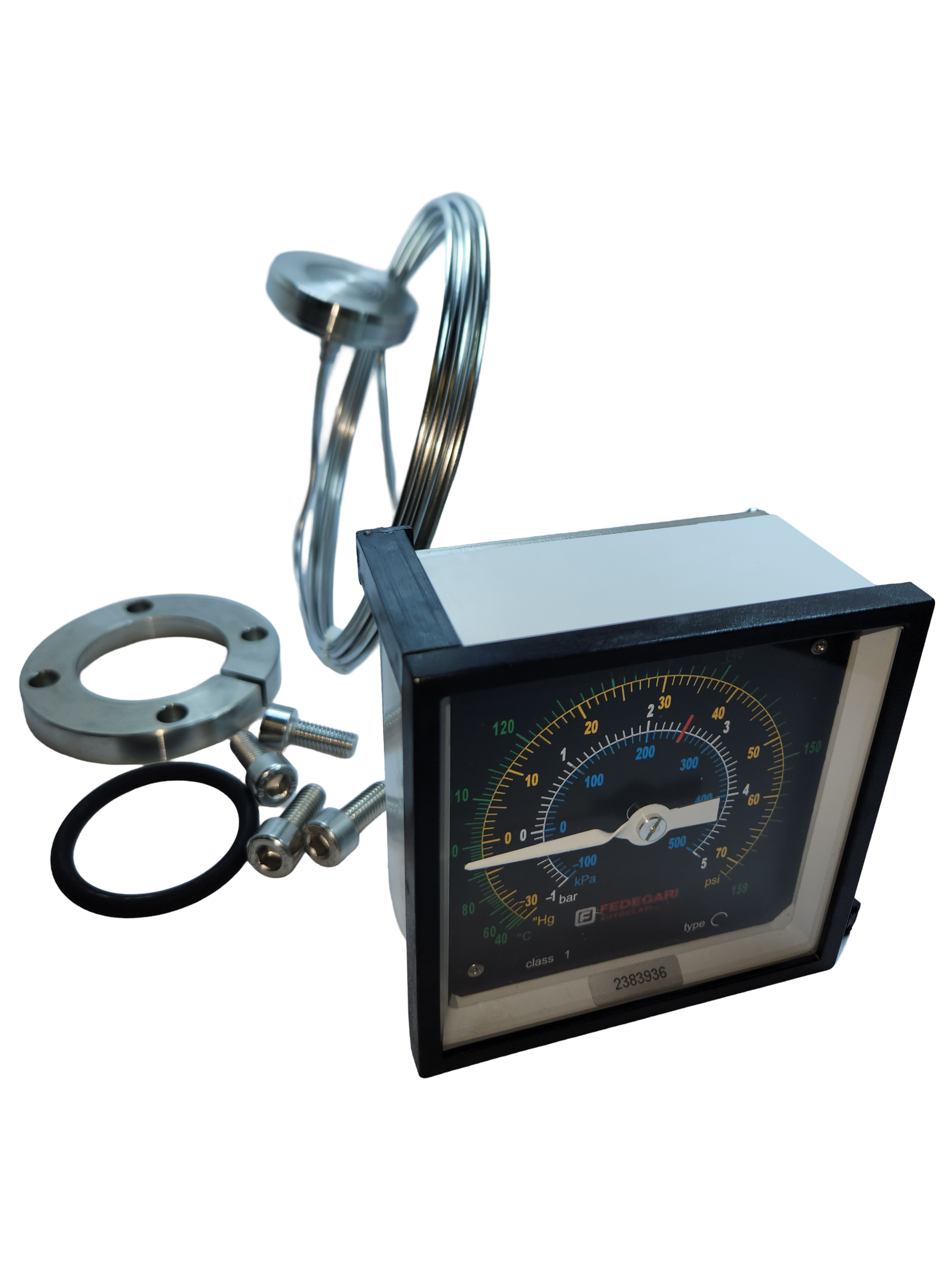 MQ96 Manometer Scale -1/+5 bar rel w/ Hose 3m T2.5